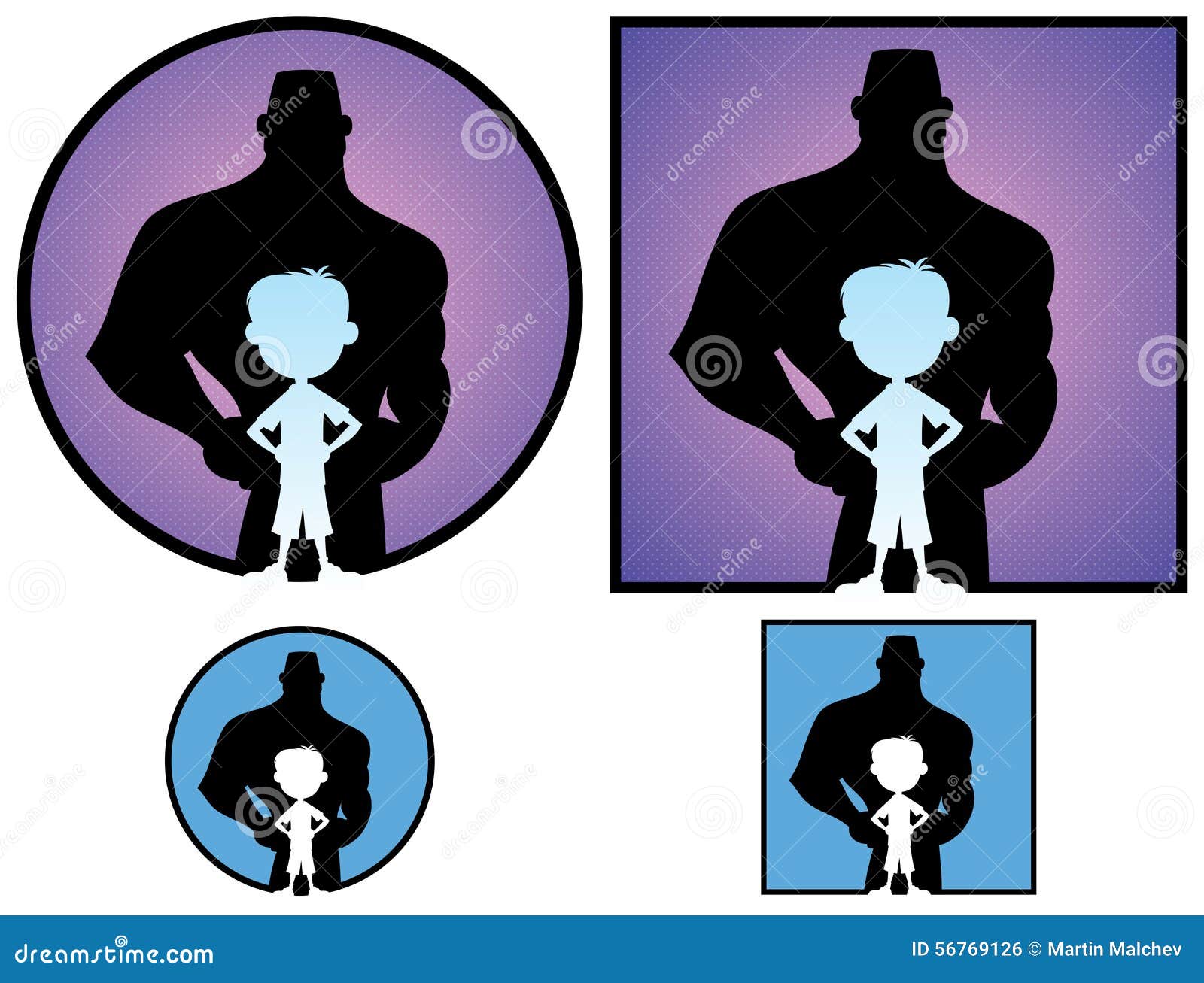 Boy and Man stock vector. Illustration of body, comic - 56769126