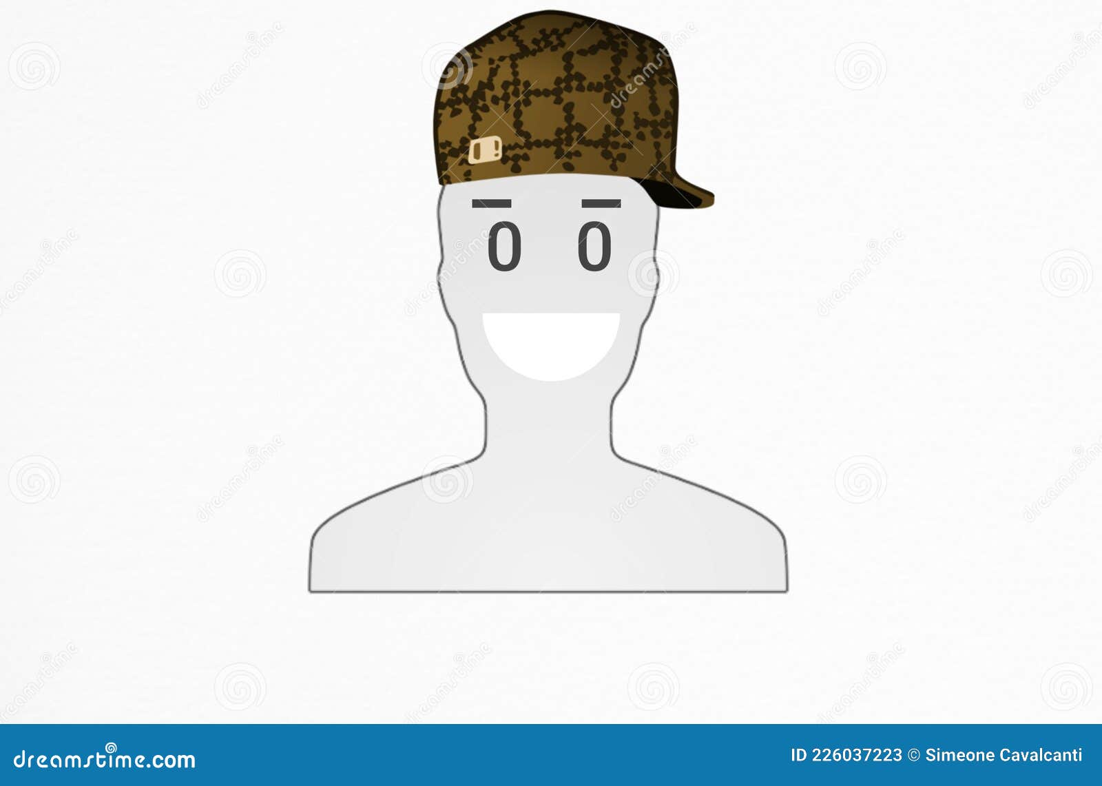 Boy Man with Hat Backwards As the Anime Illustration Shows. Stock ...