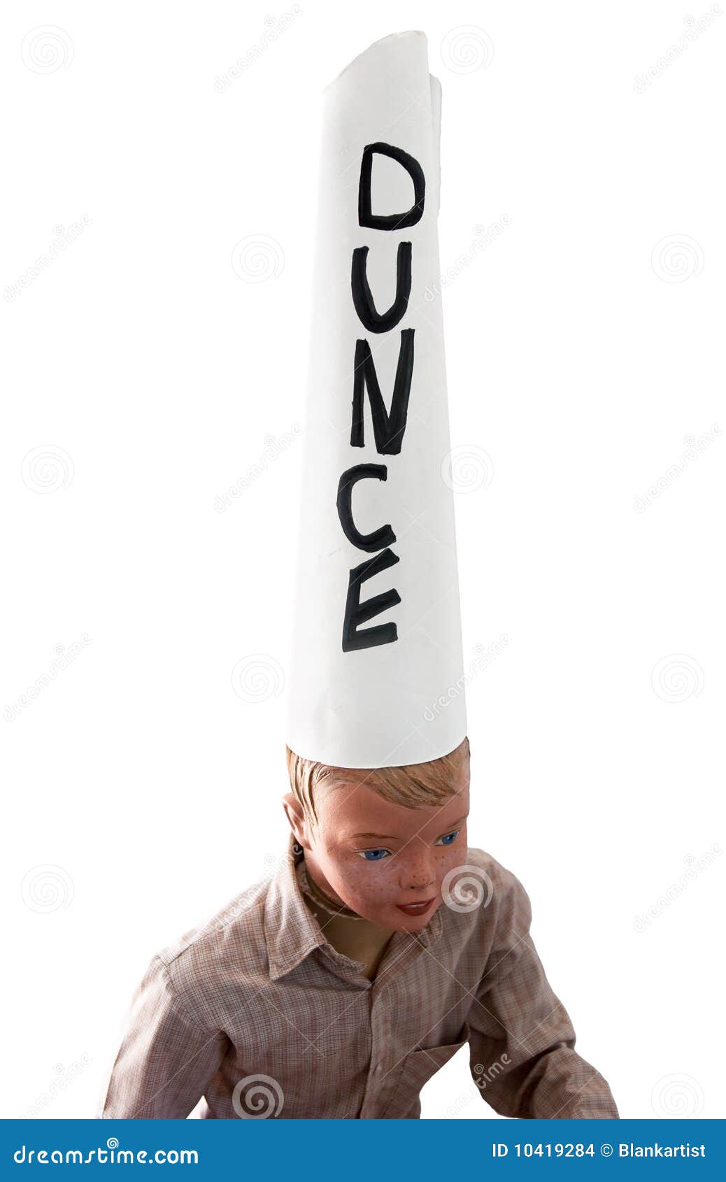 Boy Mannequin Wearing Dunce Cap Stock Photo - Image of fake, dummy ...