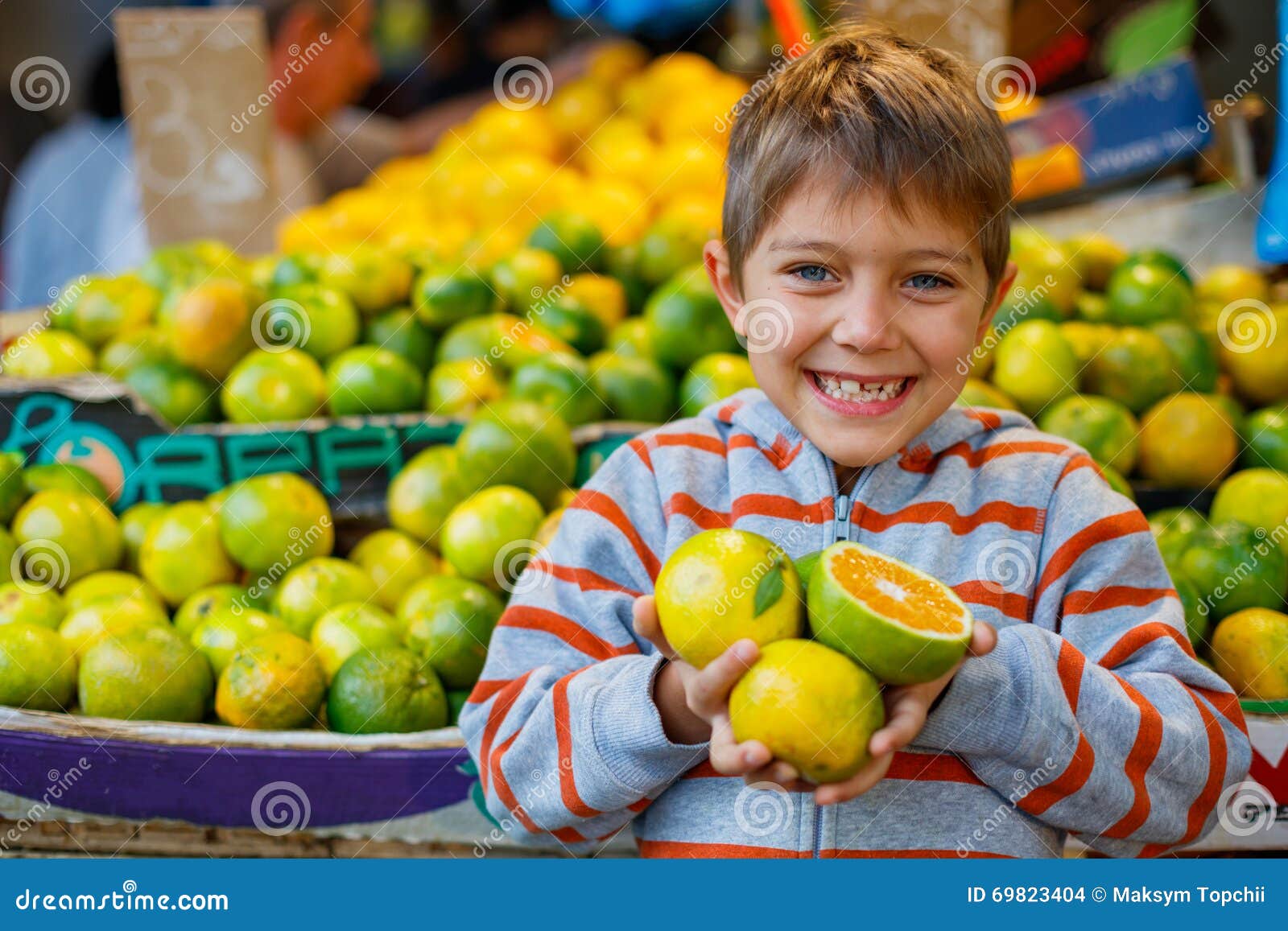 Boy on the market stock photo. Image of marketplace, customer - 69823404
