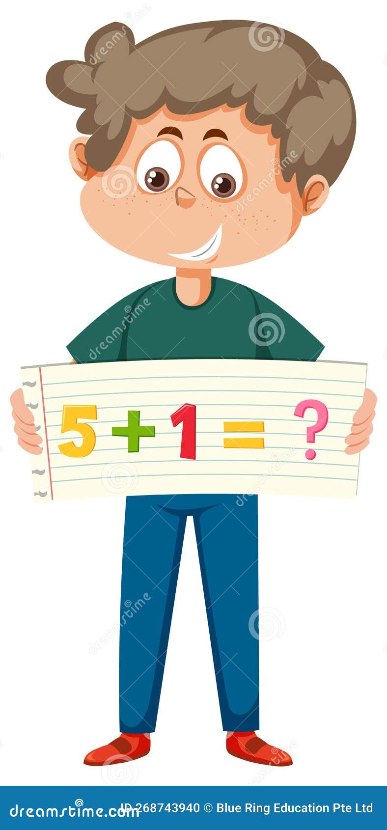Boy with math equation stock vector. Illustration of learn - 268743940