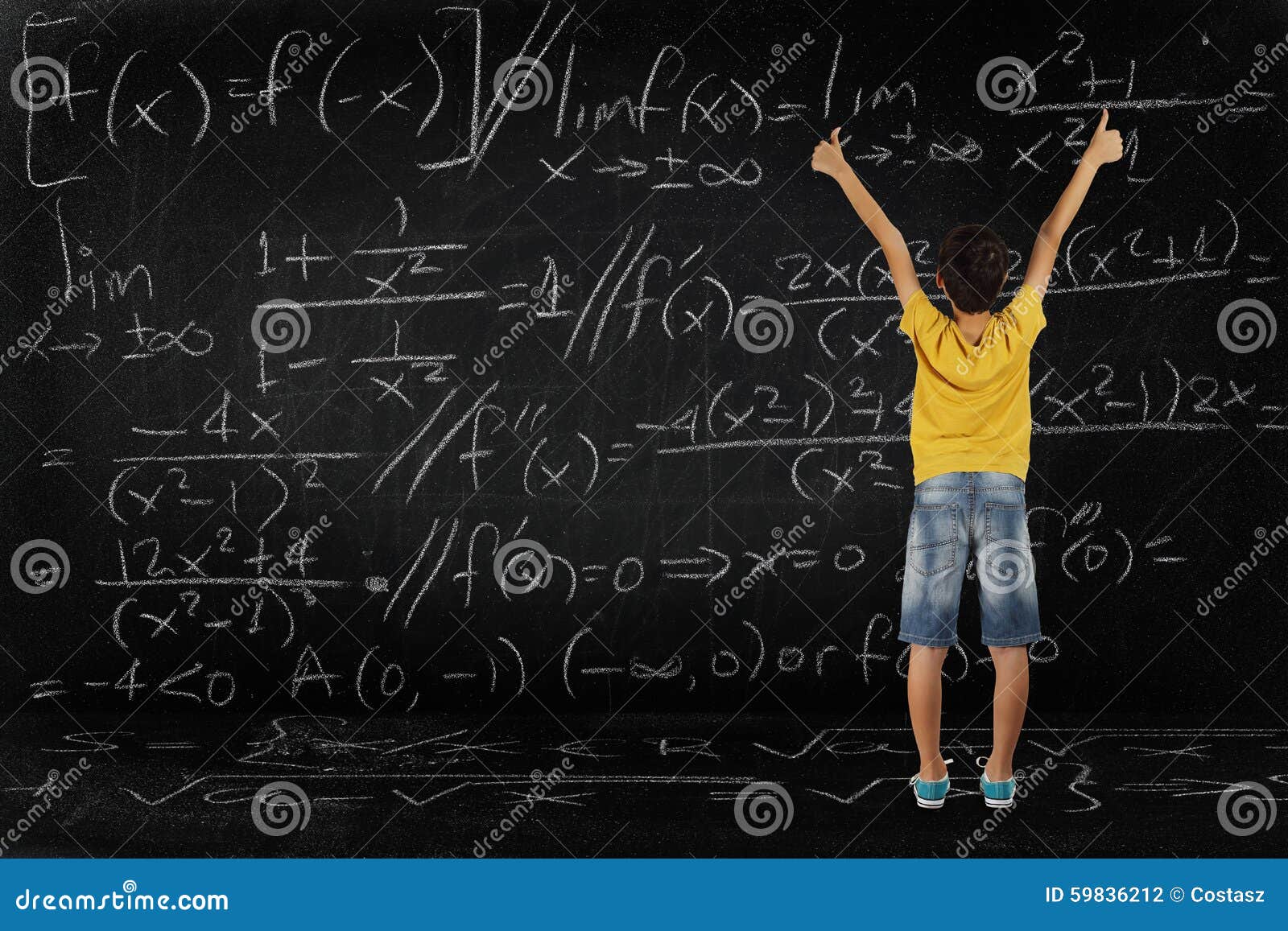 Boy and maths stock photo. Image of calculation, classroom - 59836212