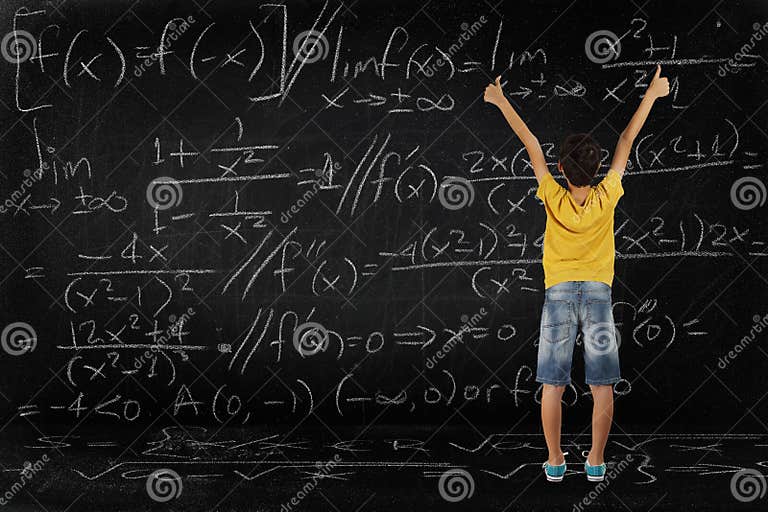 Boy and maths stock photo. Image of calculation, classroom - 59836212