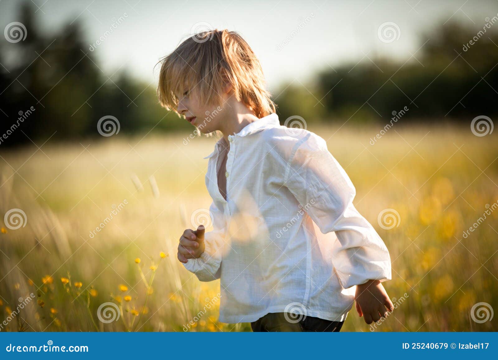 Boy on meadow stock image. Image of village, wind, grass - 25240679