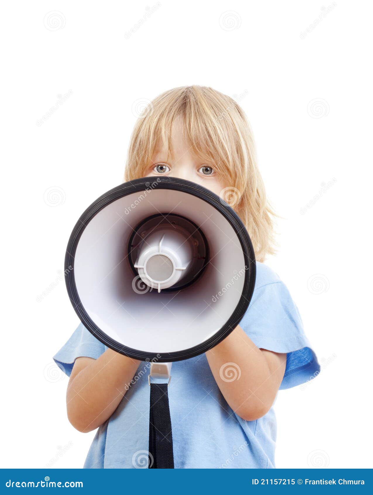 Boy with megaphone stock image. Image of screaming, megaphone - 21157215