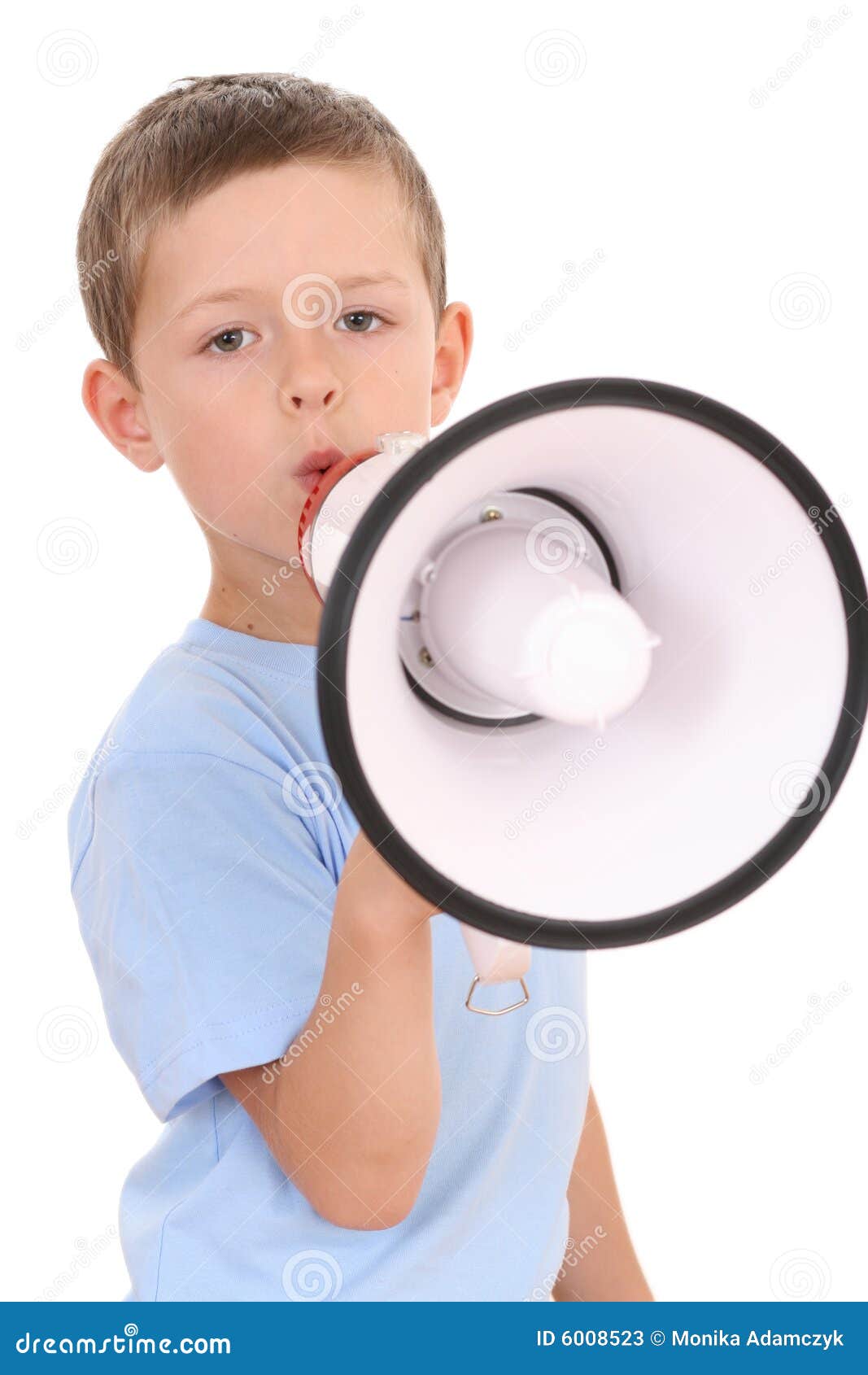 Boy and megaphone stock image. Image of sound, holding - 6008523