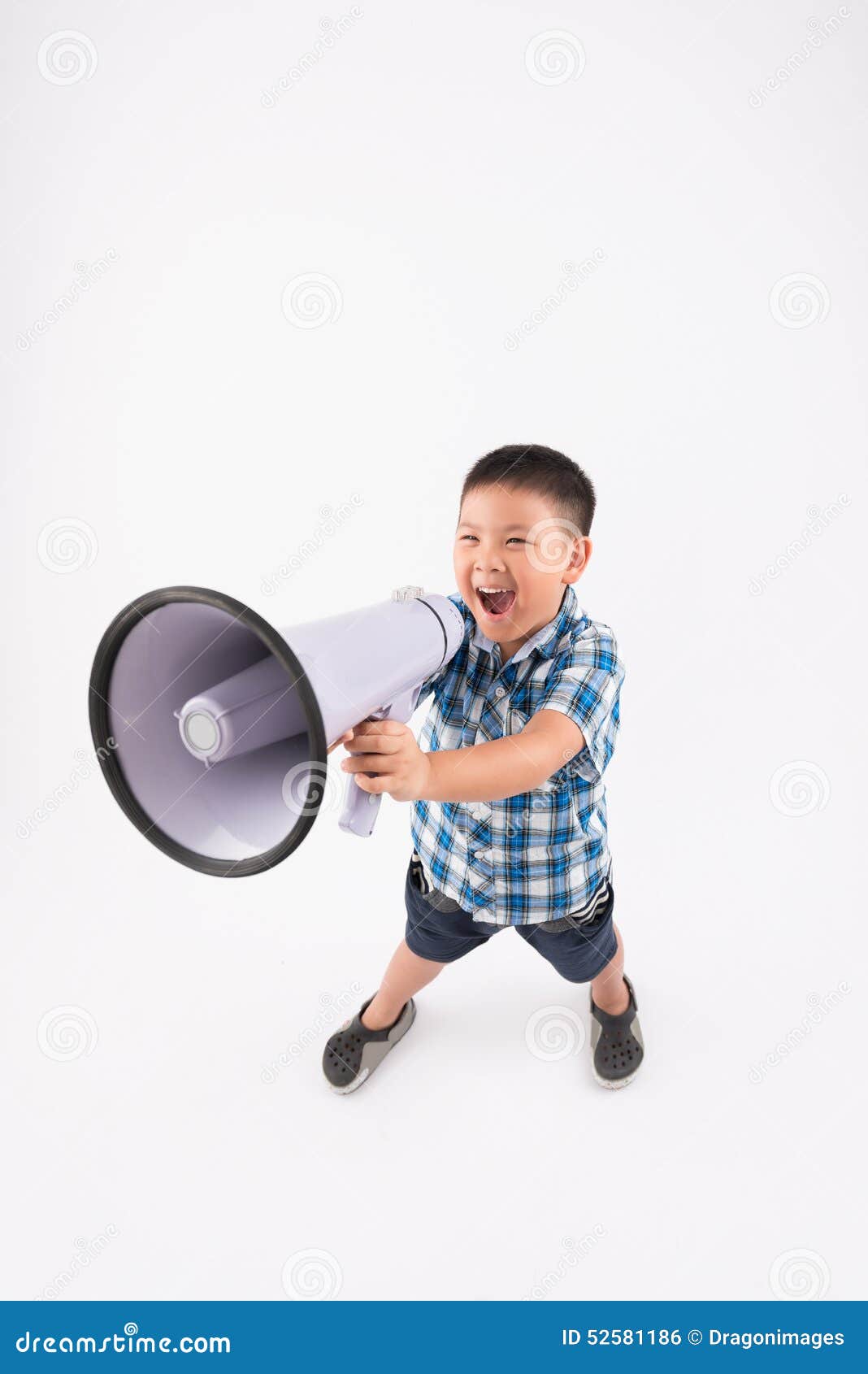 Boy with megaphone stock photo. Image of freedom, announcement - 52581186