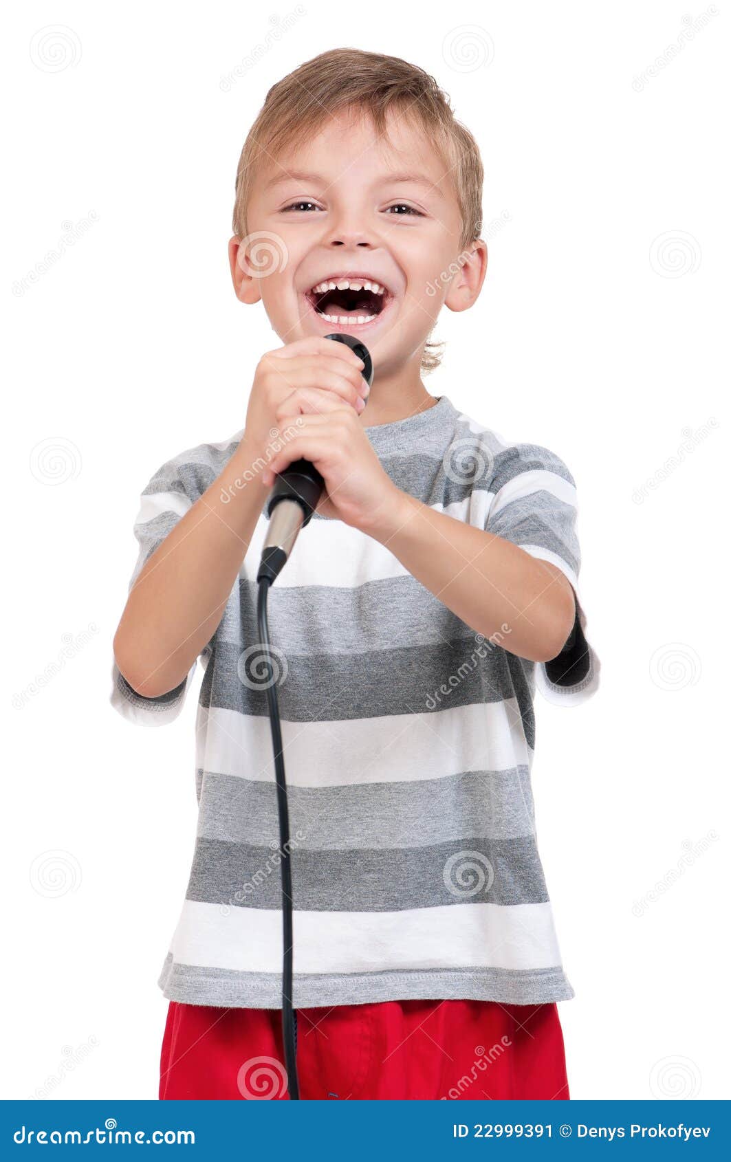 Boy with microphone stock image. Image of caucasian, cute - 22999391