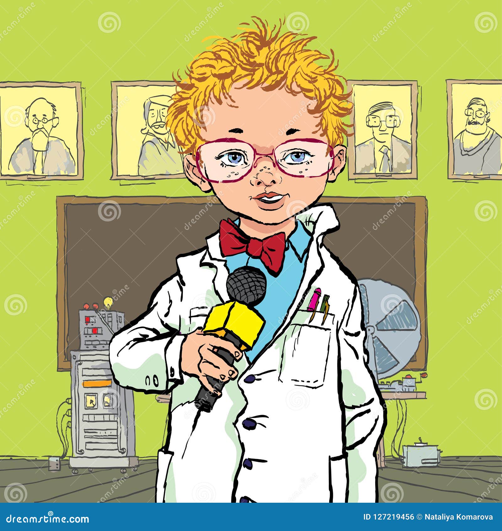 The Boy with the Microphone. Future Profession. Future Journalist Stock ...