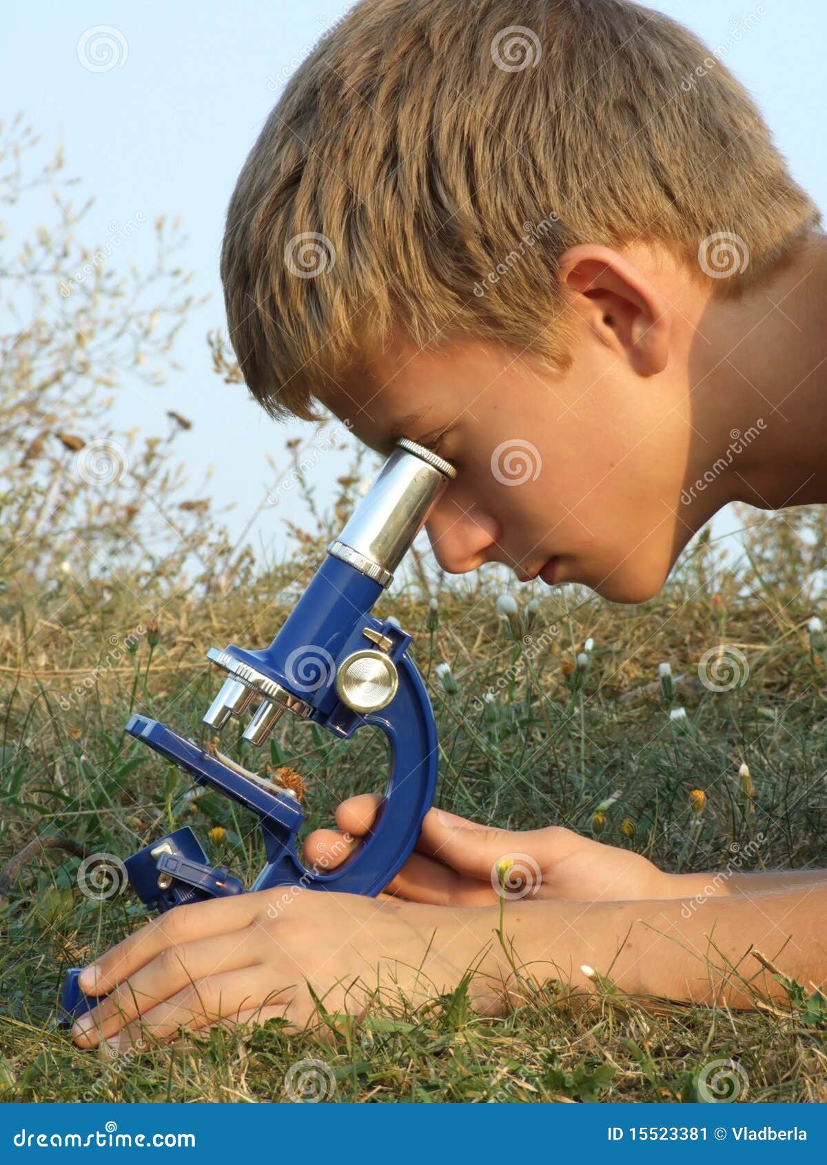 Boy and microscope stock image. Image of science, microscope - 15523381