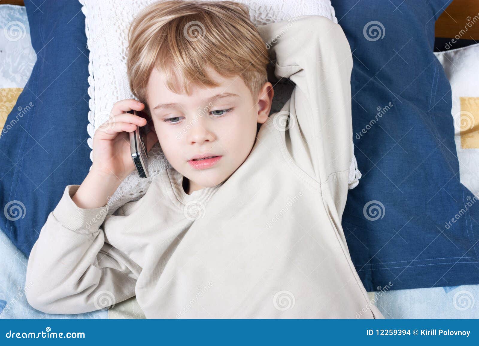 Boy with mobile phone stock photo. Image of emotion, call - 12259394