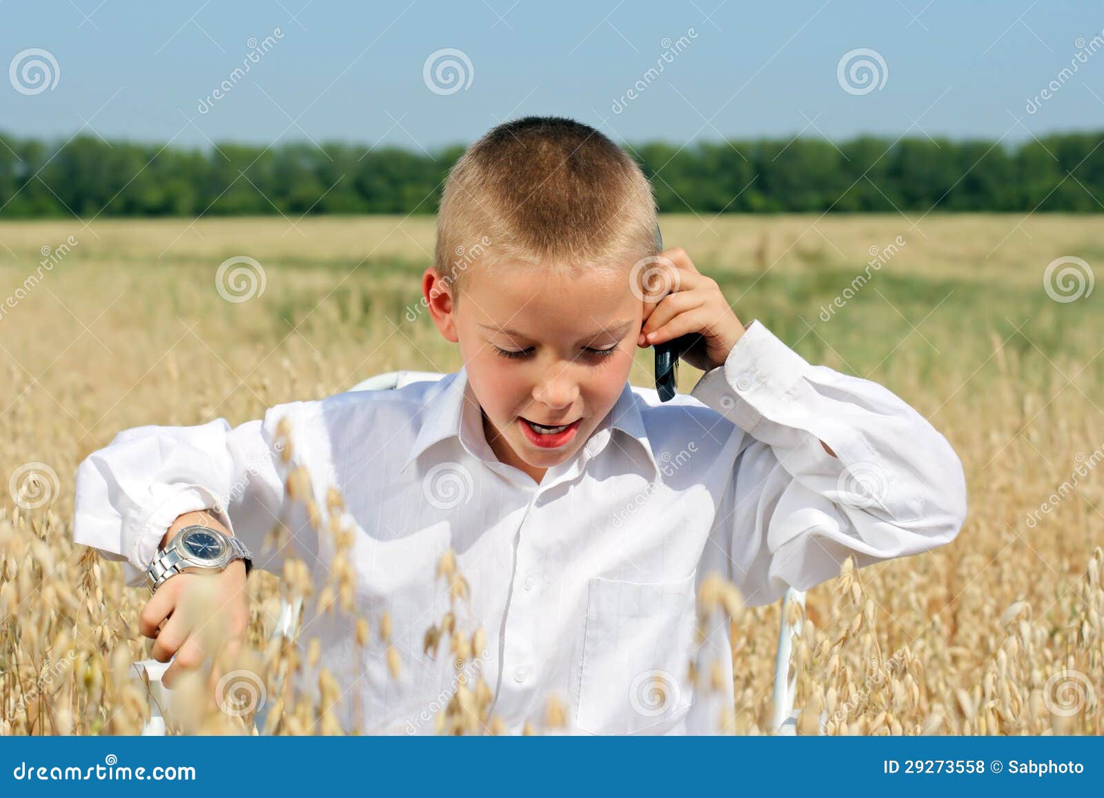 Boy with Mobile Phone stock photo. Image of childhood - 29273558