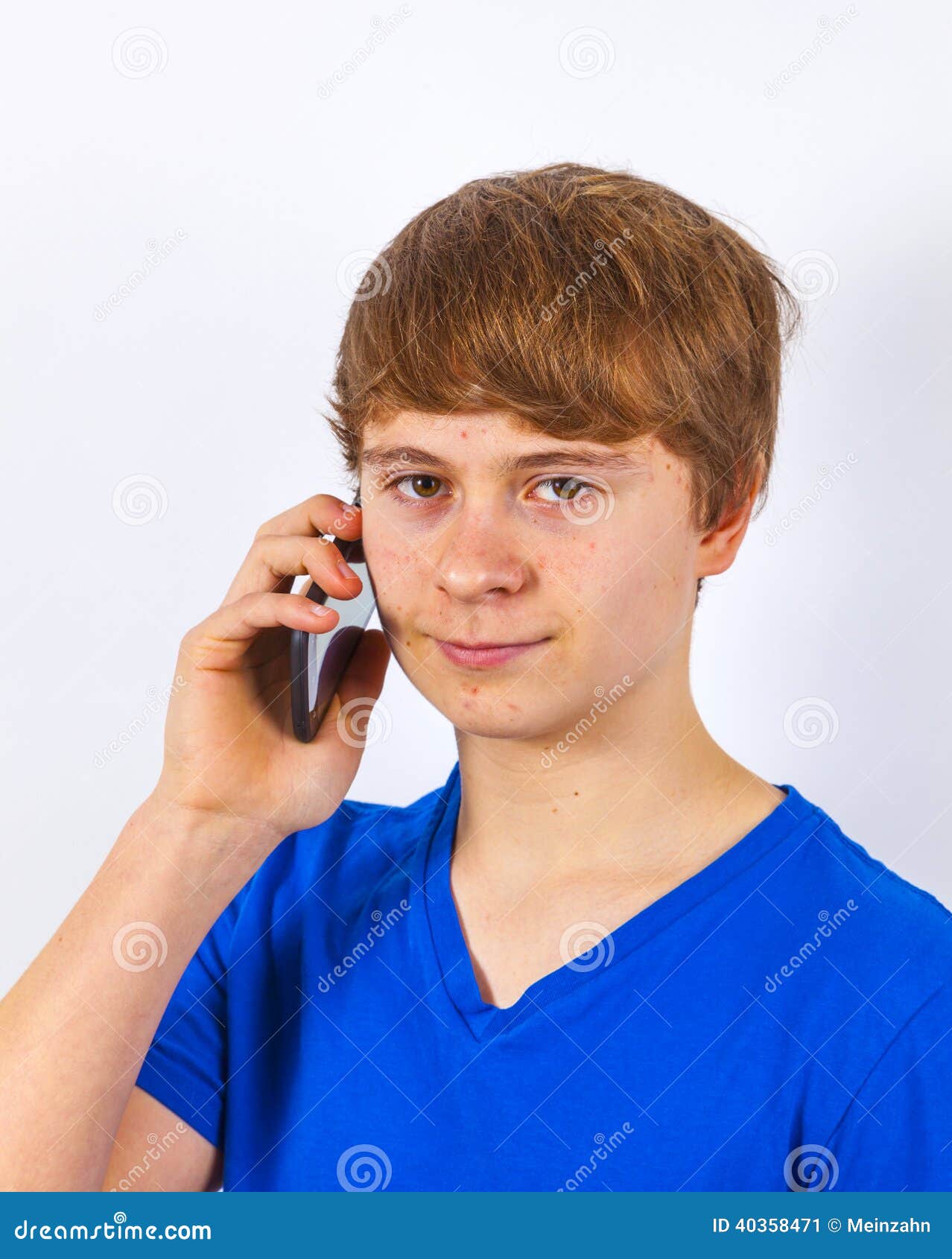 Boy with a mobile phone stock image. Image of leisure - 40358471