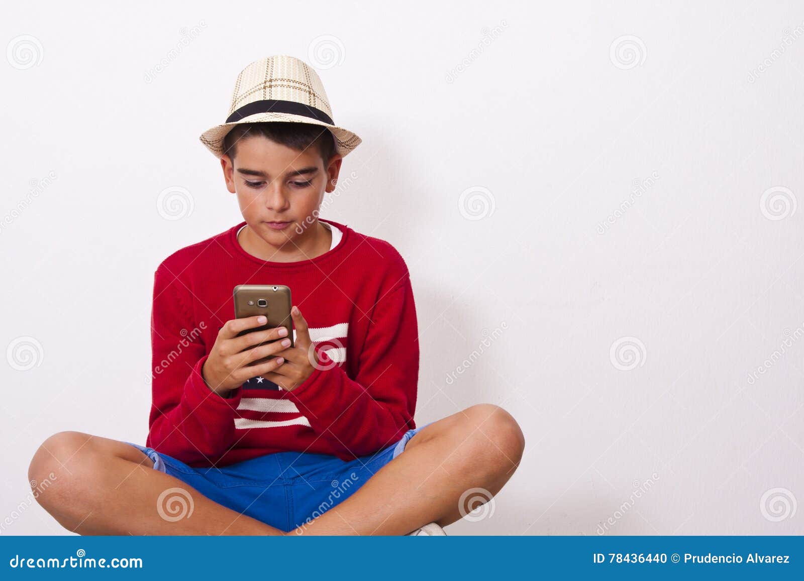 Boy with mobile stock photo. Image of technology, communications - 78436440