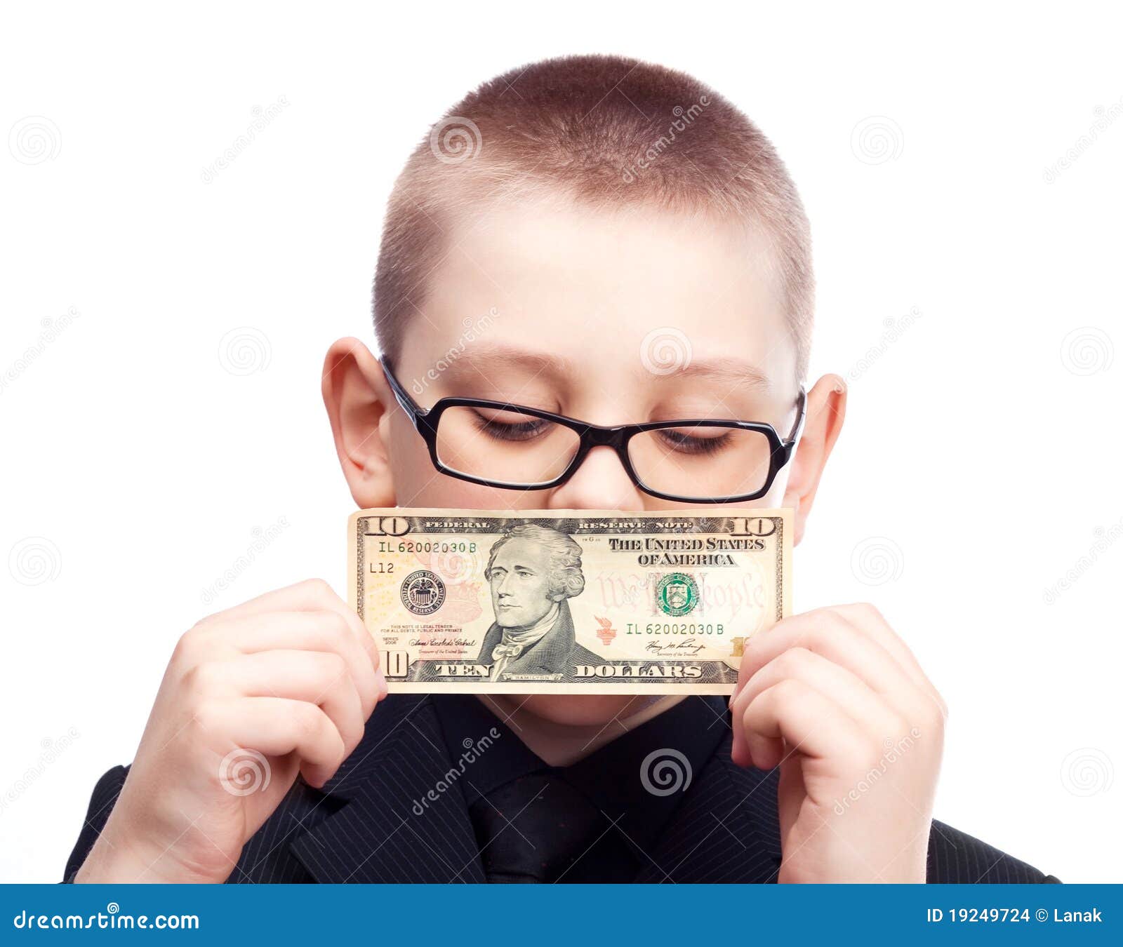 Boy with money stock photo. Image of childhood, paper - 19249724
