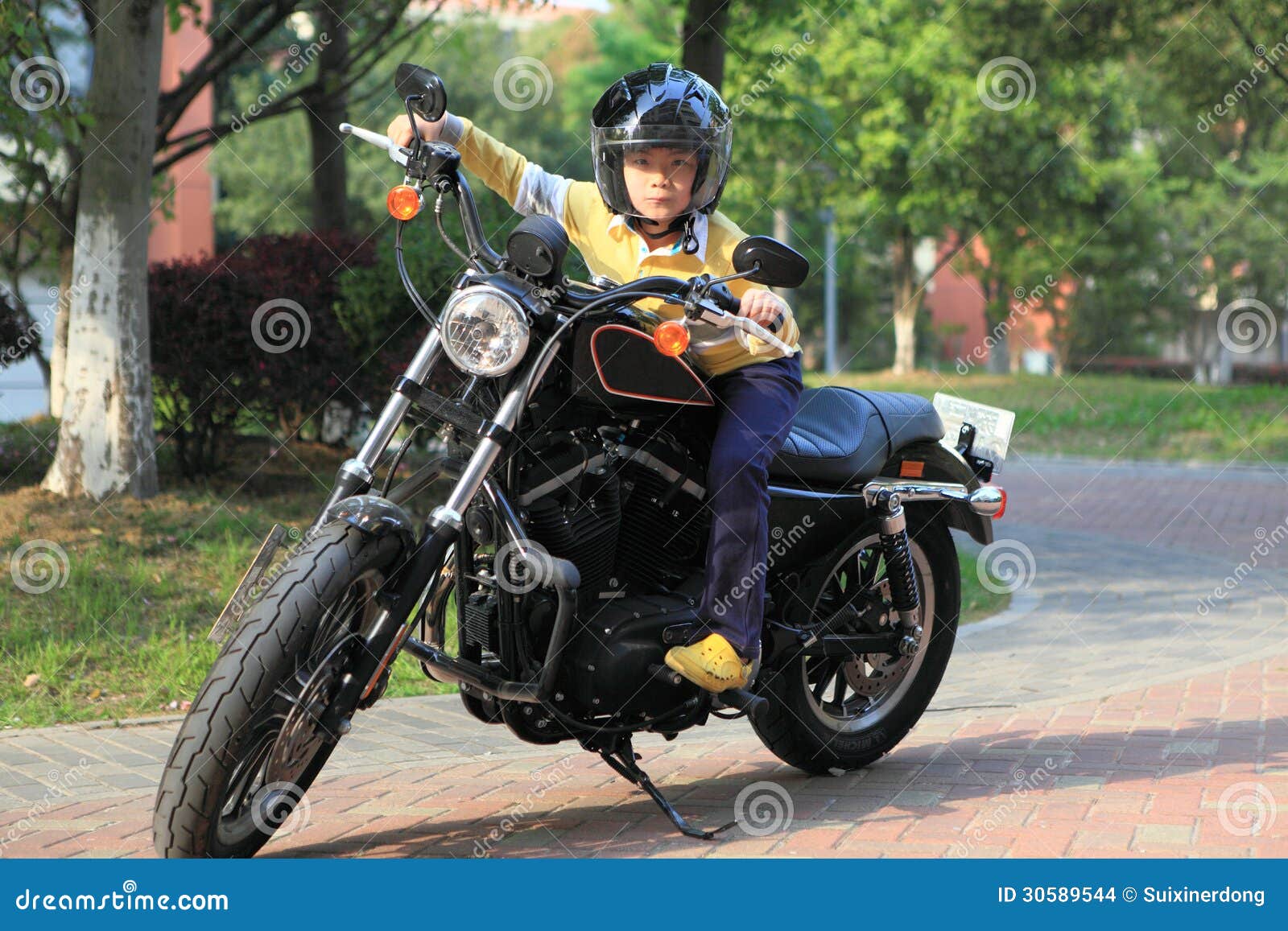 Boy on motorcyle stock photo. Image of sport, outdoors - 30589544