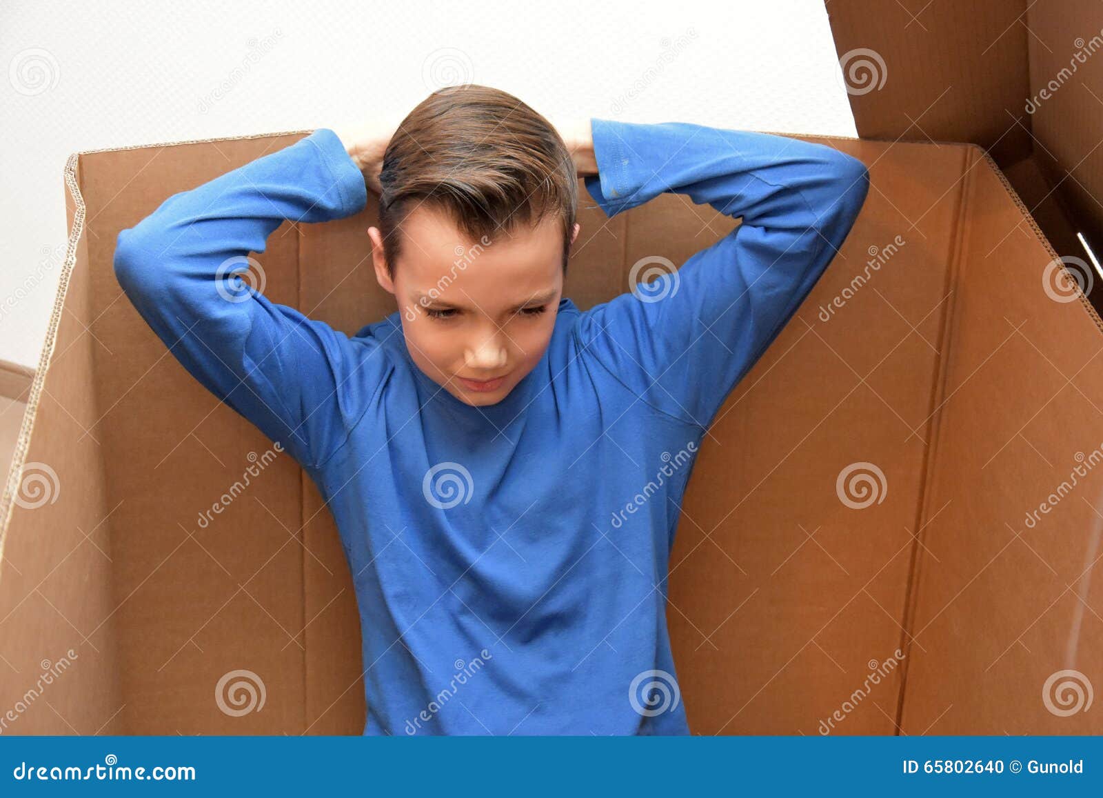 Boy In Moving Box Royalty-Free Stock Image | CartoonDealer.com #65802640