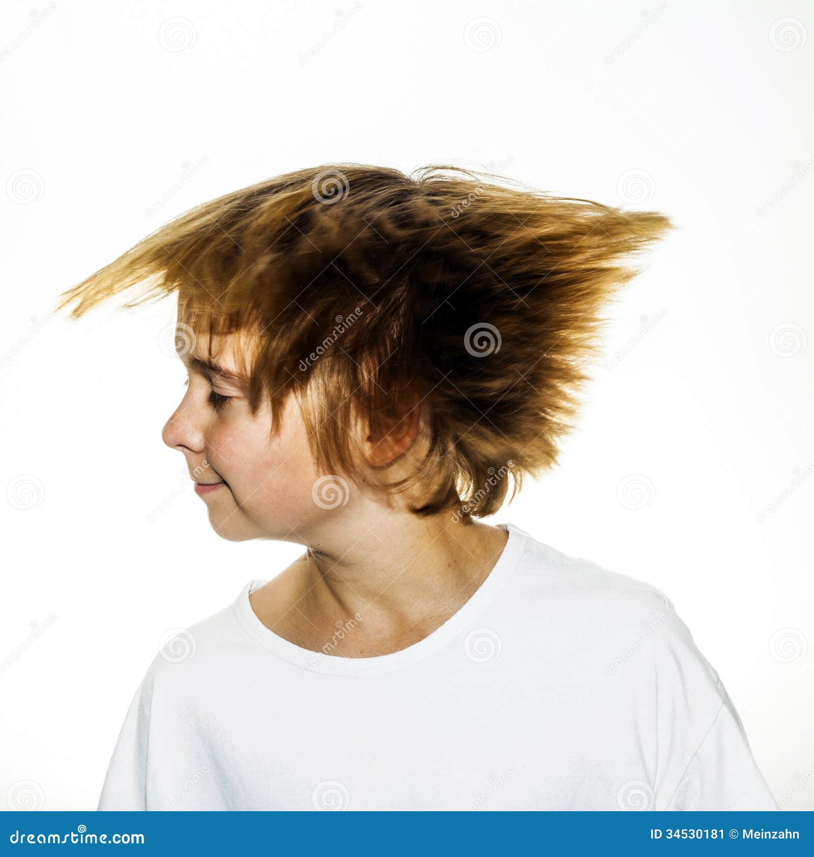 Boy is Moving His Head and Hairs Stock Image - Image of confident ...