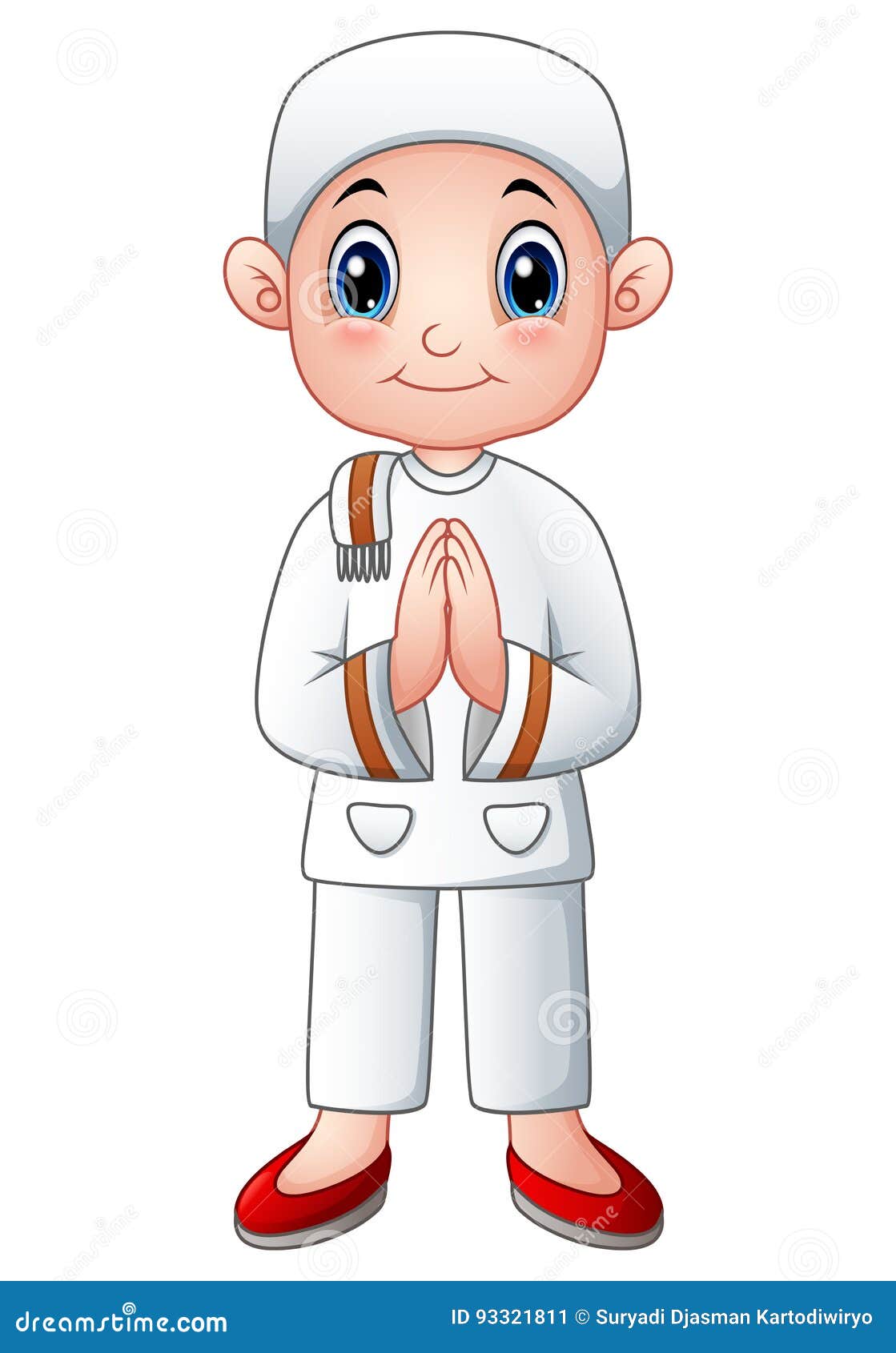 Boy muslim cartoon stock vector. Illustration of character - 93321811