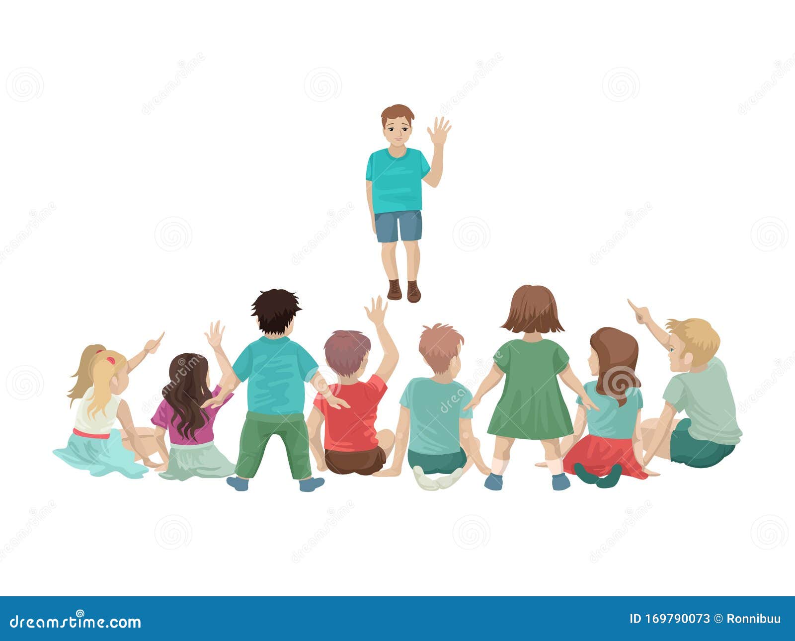 New Student is Standing in Front of the Class. Meet the Group. New Boy ...