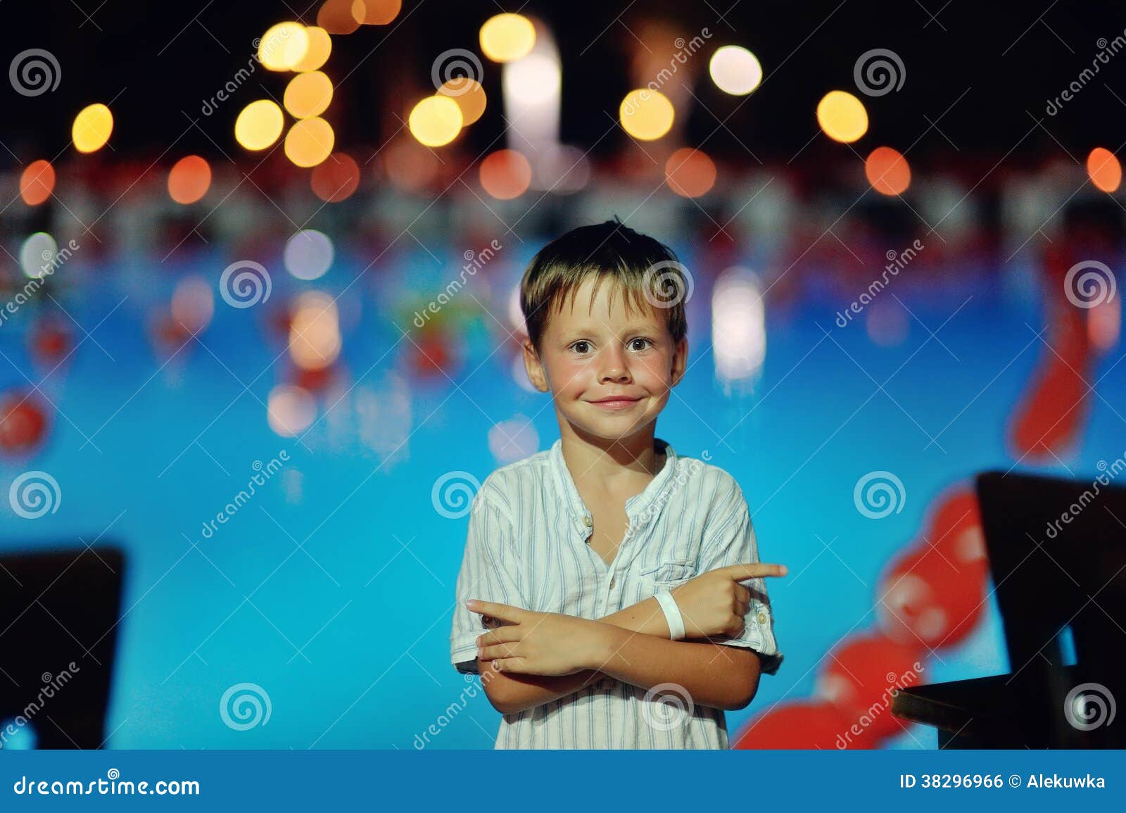 Boy and night Lights stock photo. Image of palm, people - 38296966