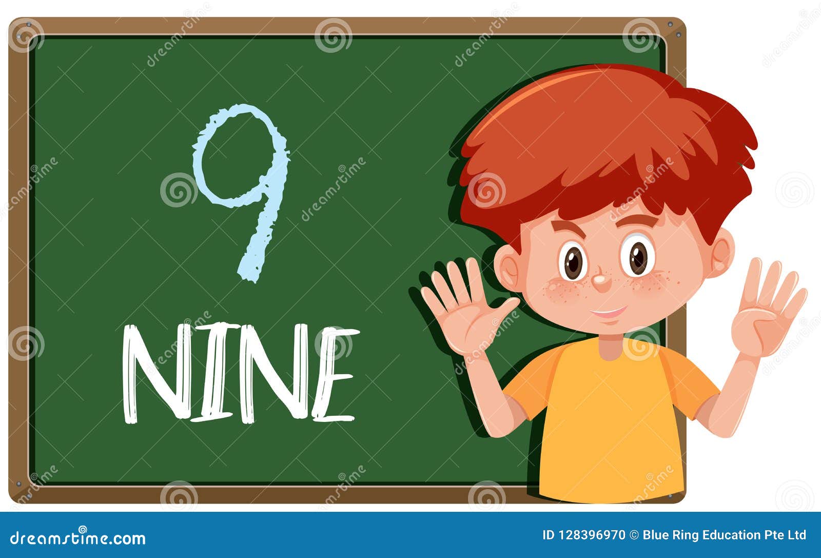 A Boy with Nine Finger Gesture Stock Vector - Illustration of board ...
