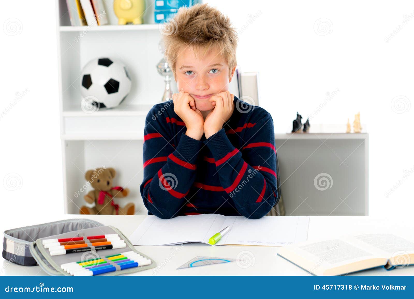 Boy is Not Happy with the Homework Stock Photo - Image of failure, book ...