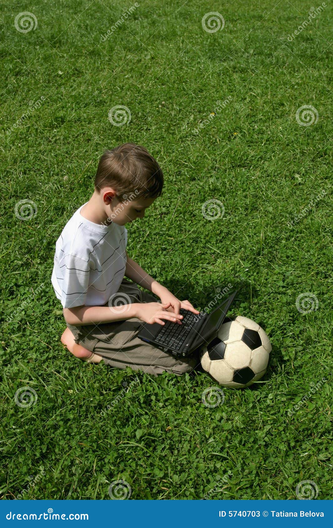 Boy with notebook stock image. Image of outdoor, network - 5740703