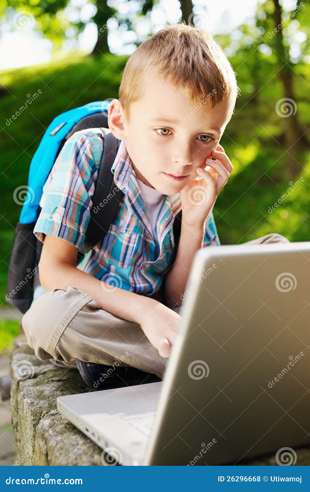 Boy with Notebook in the Park Stock Photo - Image of face, expressive ...