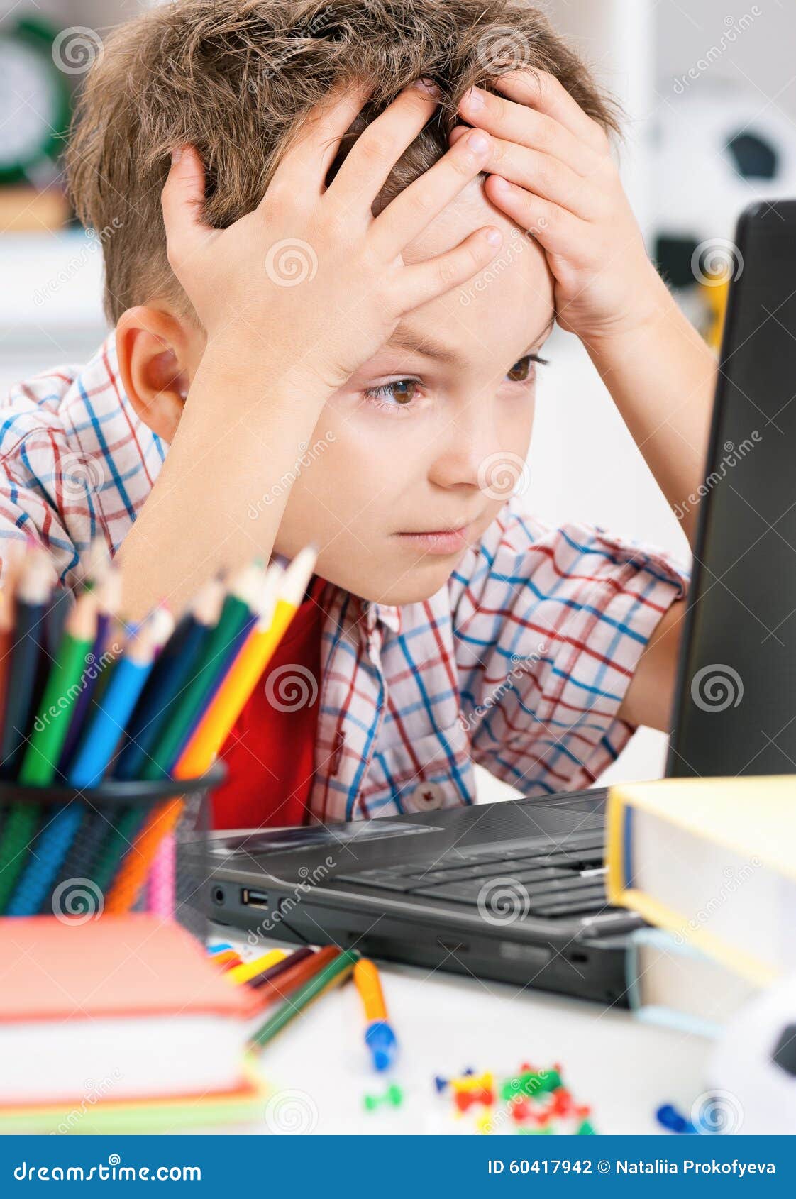 Boy with notebook stock photo. Image of nervous, little - 60417942