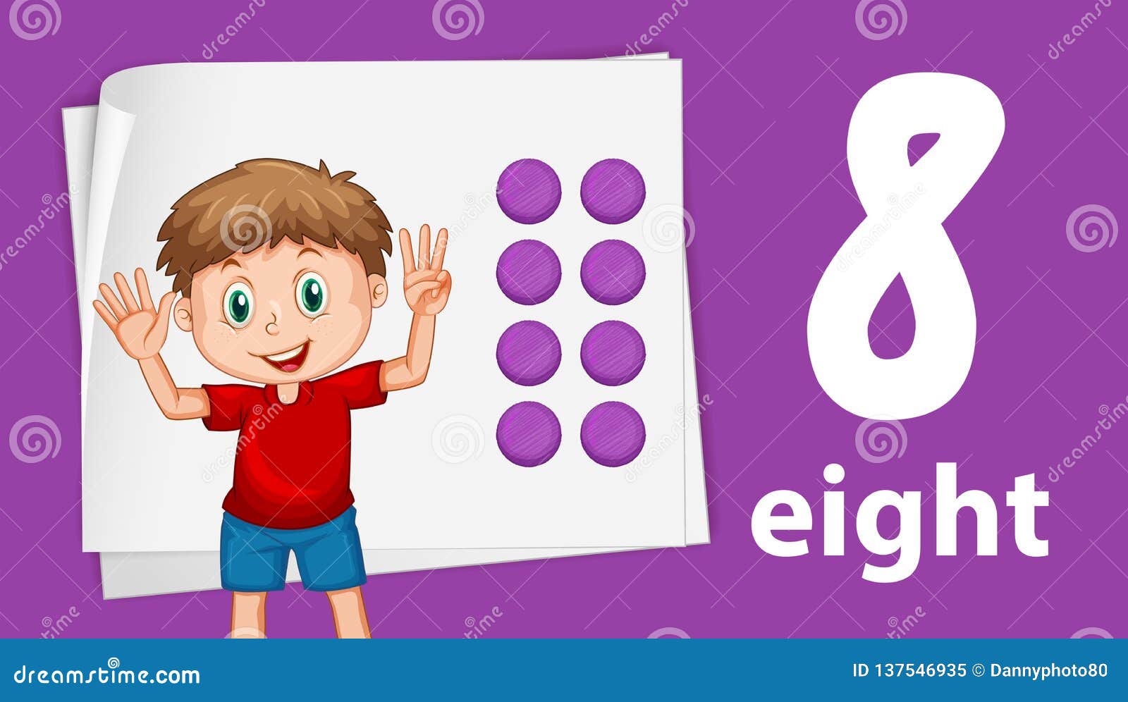 Number Eight Kids Coloring Page Royalty-Free Cartoon | CartoonDealer ...