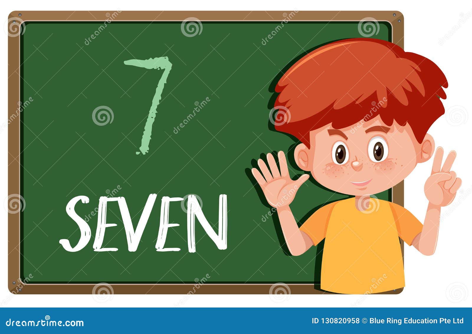 A Boy with Number Hand Gesture Stock Vector - Illustration of hand ...