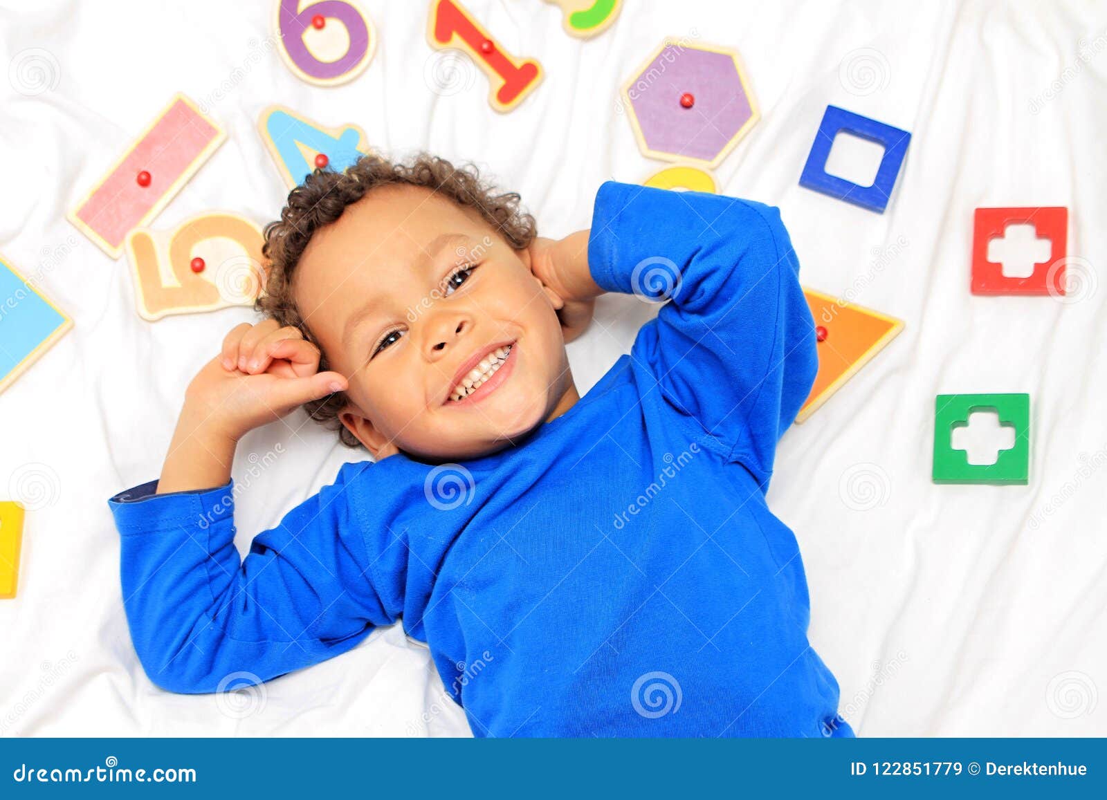 Boy with numbers stock image. Image of educational, little - 122851779