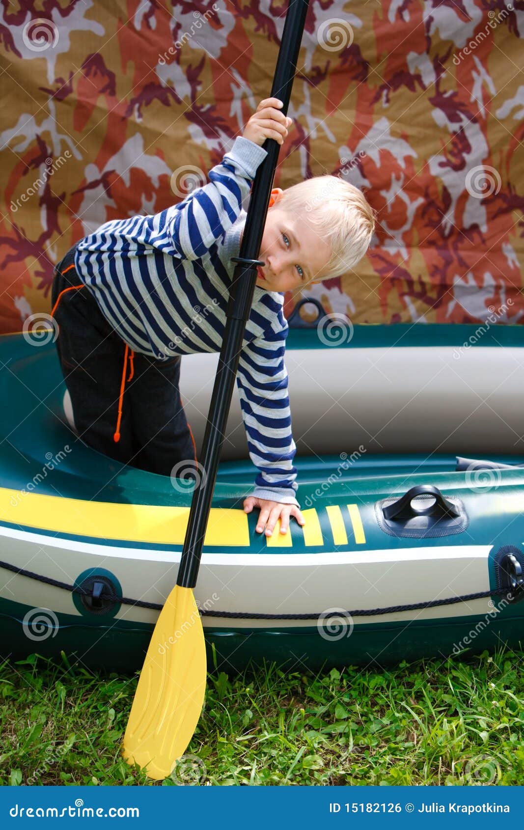 Boy with oar stock photo. Image of children, rest, active - 15182126