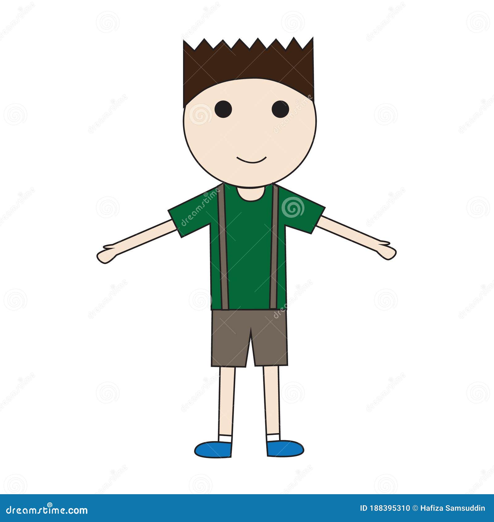Boy with Open Arms. Vector Illustration Decorative Design Stock Vector ...