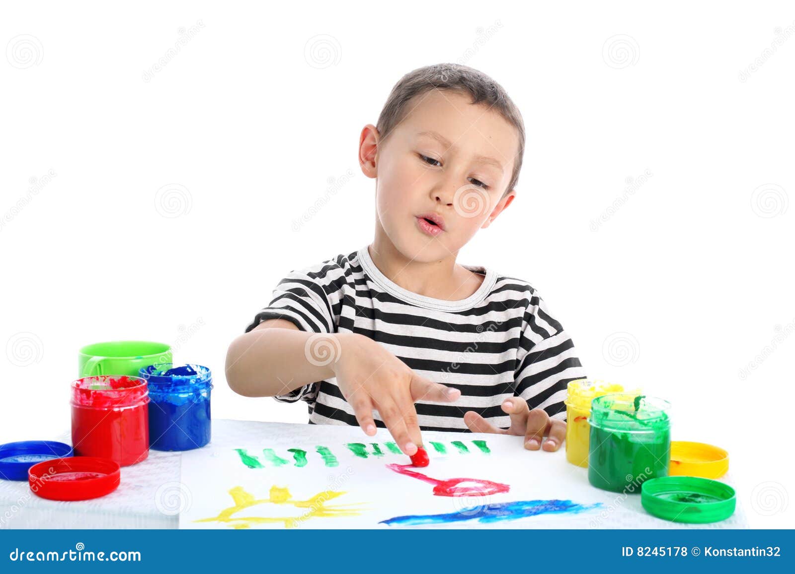 Boy With Paint Picture. Image: 8245178