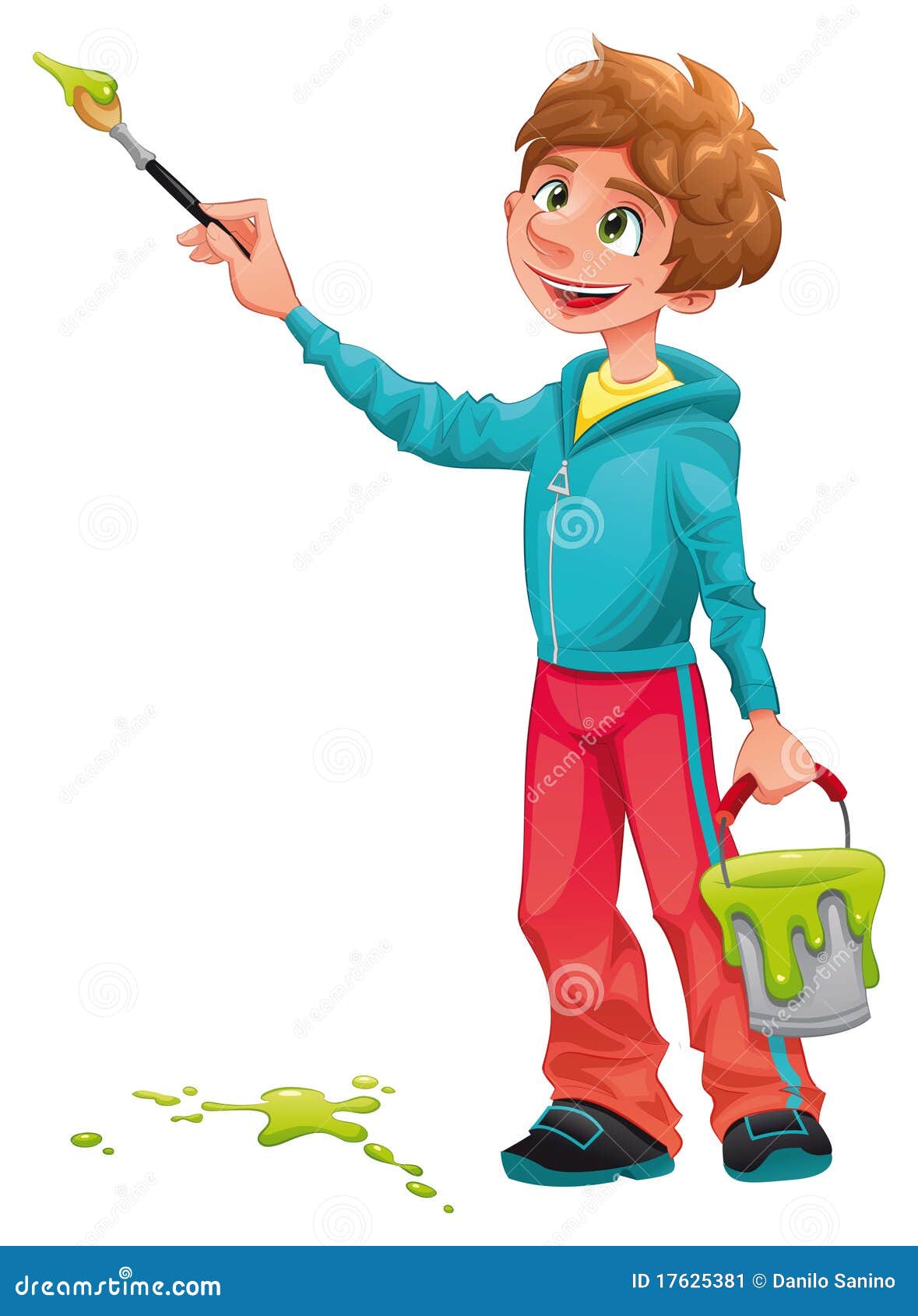 Boy Painter. Cartoon Vector | CartoonDealer.com #17625381