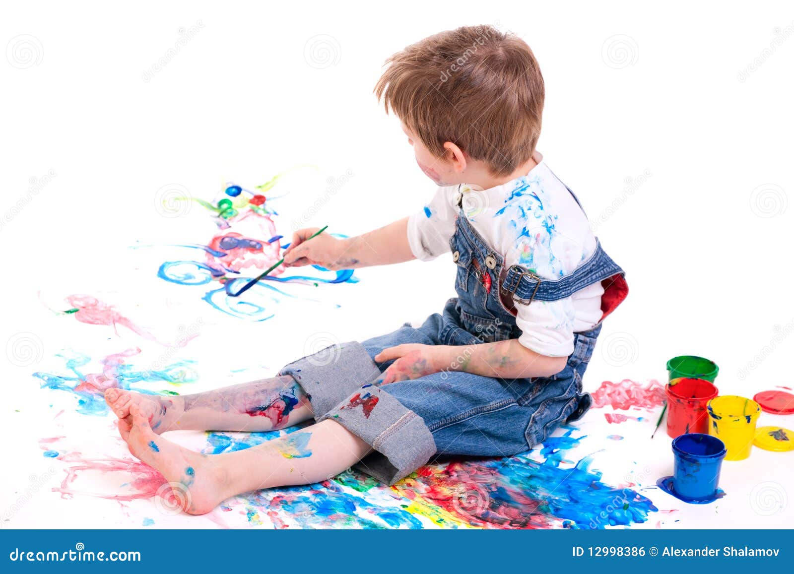 Boy painting stock photo. Image of creativity, blue, drawing - 12998386