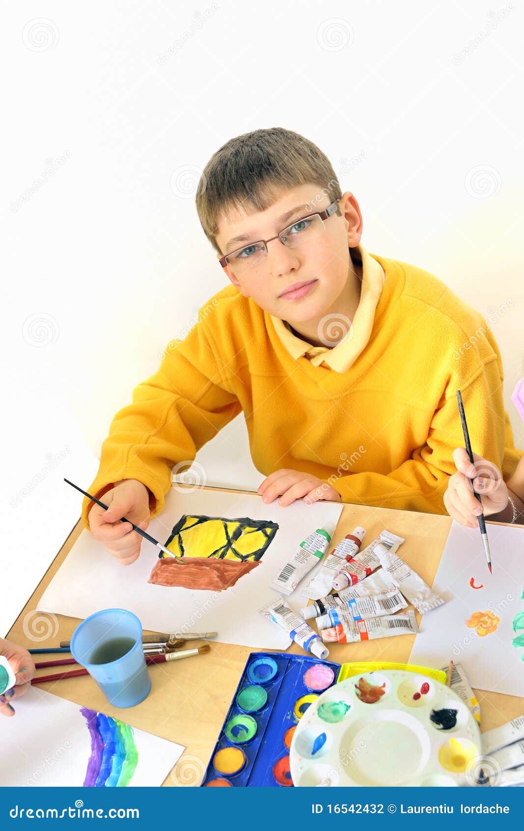 Boy painting stock photo. Image of hand, horizontal, little - 16542432