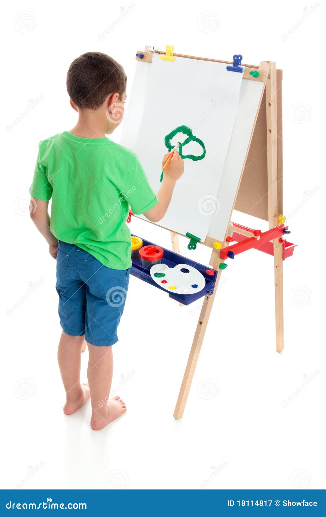 A boy painting a picture stock image. Image of colours - 18114817