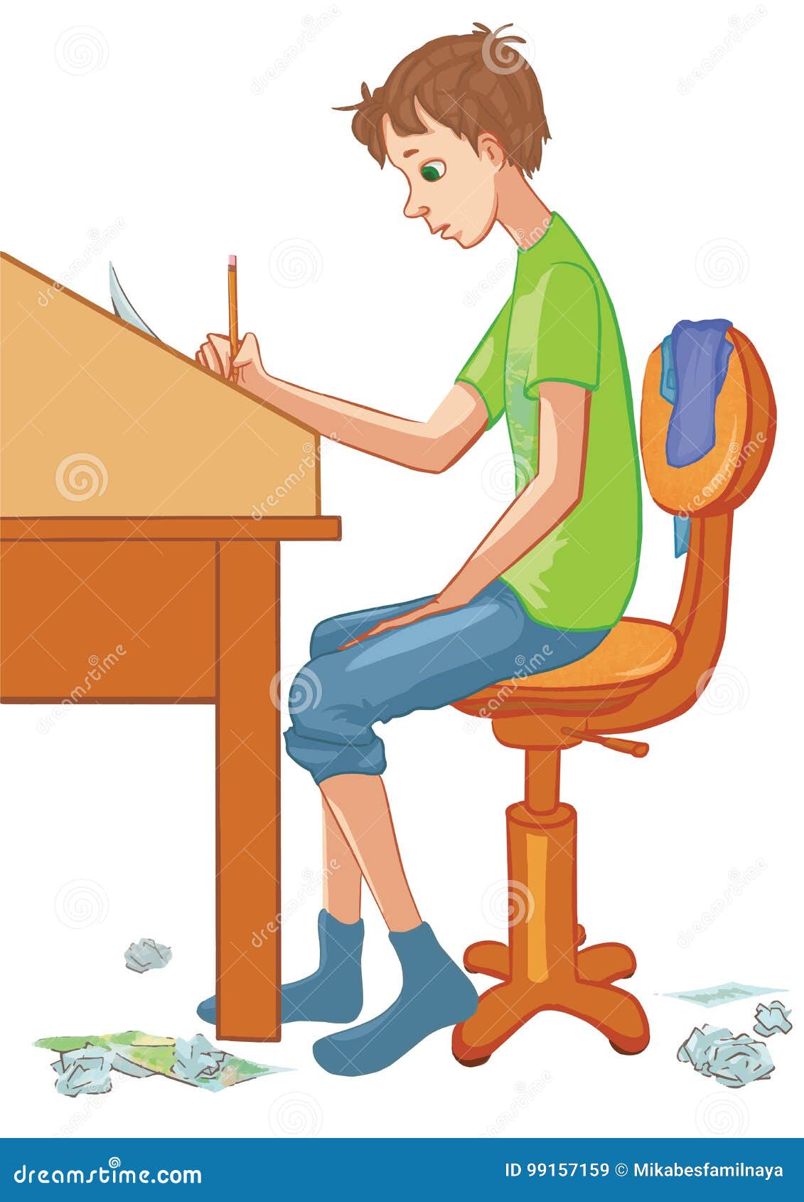 A boy stock vector. Illustration of brush, draw, inspiration - 99157159