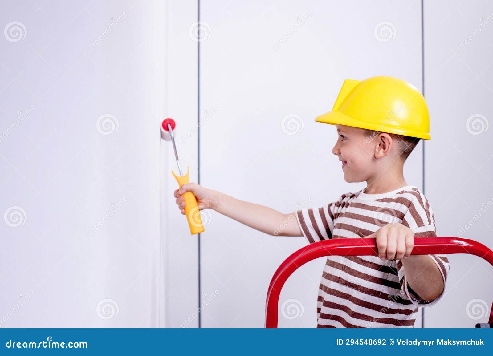 Boy Painting Wall during Home Renovation Stock Photo - Image of home ...