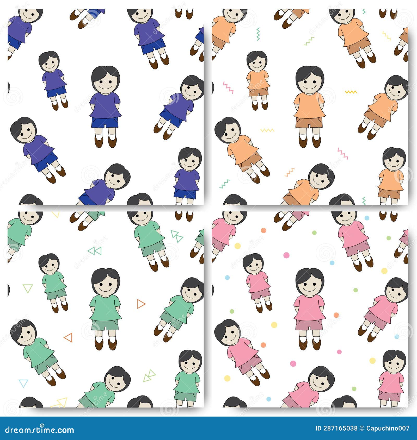 Boy pattern set stock illustration. Illustration of doodle - 287165038