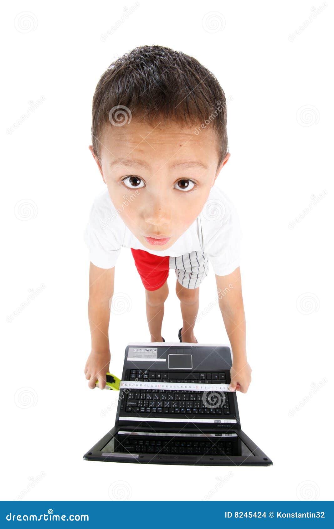 Boy with PC stock photo. Image of education, hands, joyful - 8245424