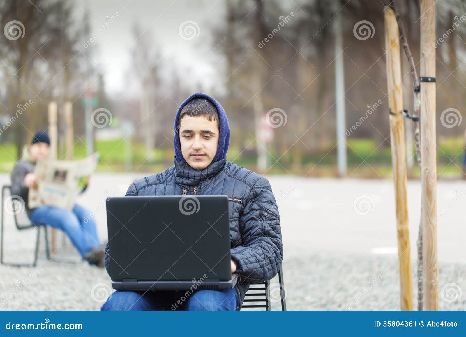 Boy with PC stock image. Image of chair, book, handsome - 35804361