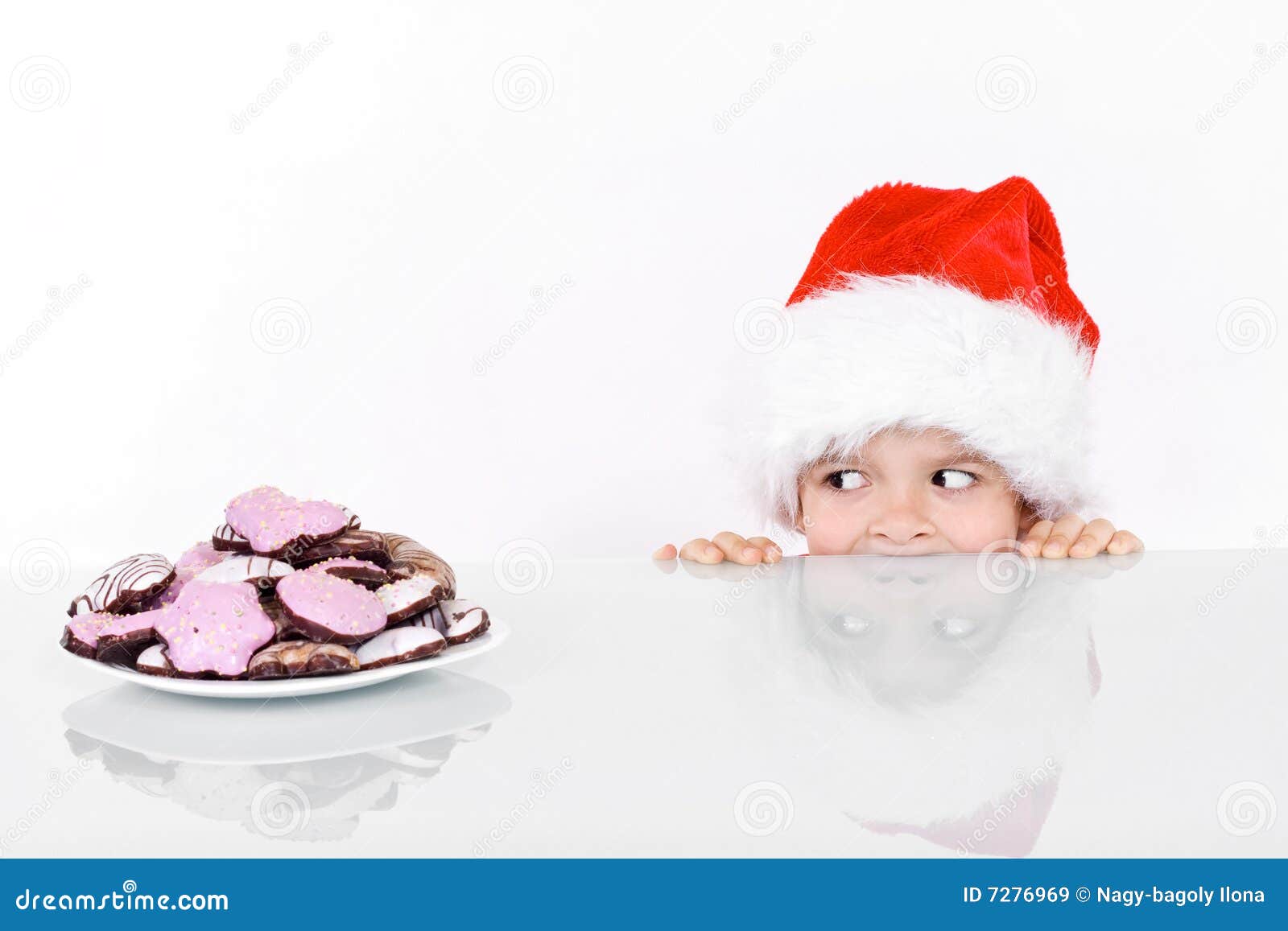 Boy Peeking at the Christmas Gingerbread Cookies Stock Image - Image of ...