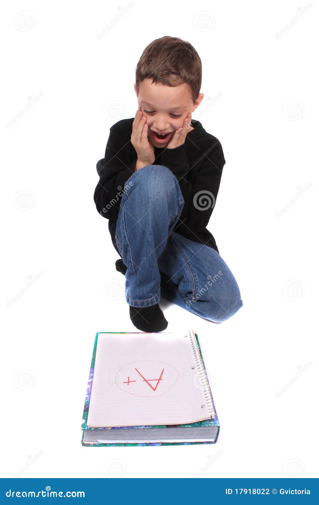Boy with Perfect School Mark Stock Photo - Image of education, learning ...