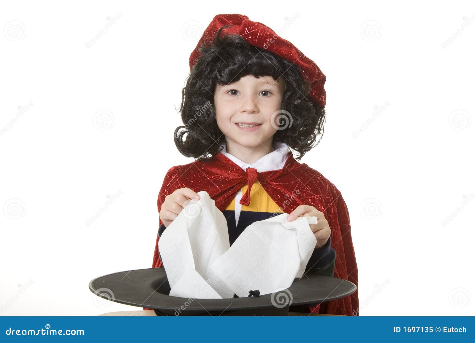 Boy performing magic trick stock image. Image of curly - 1697135