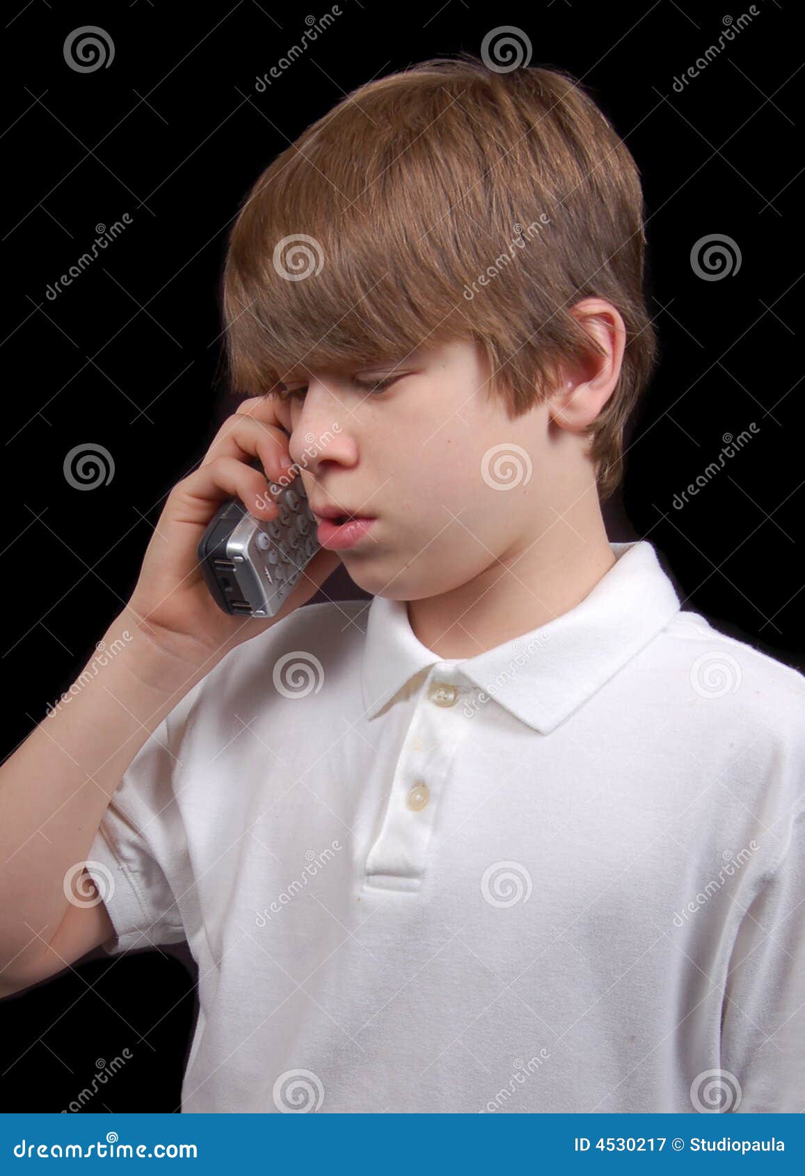 Boy on Phone stock image. Image of listen, receive, phone - 4530217