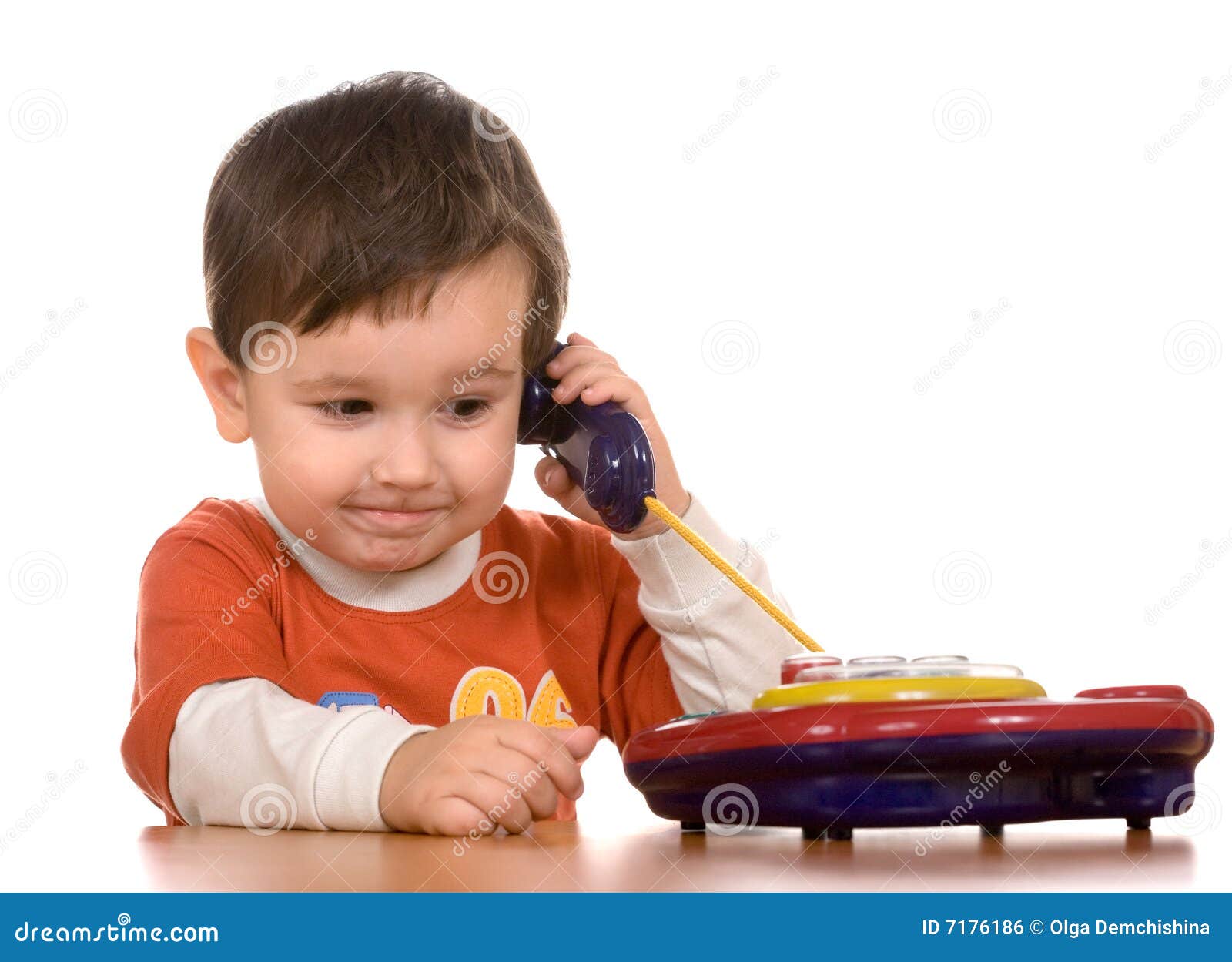 Boy & phone stock photo. Image of child, little, listen - 7176186